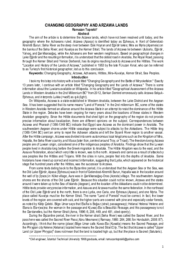 (PDF) CHANGING GEOGRAPHY AND ARZAWA LANDS