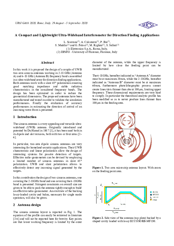 (PDF) A Compact and Lightweight Ultra-Wideband Interferometer for Direction Finding Applications