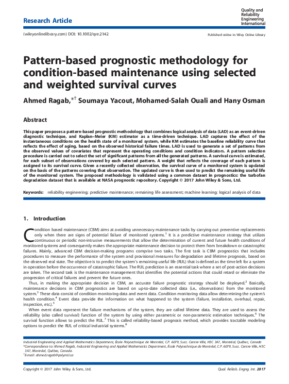 (PDF) Pattern-based prognostic methodology for condition-based maintenance using selected and ...