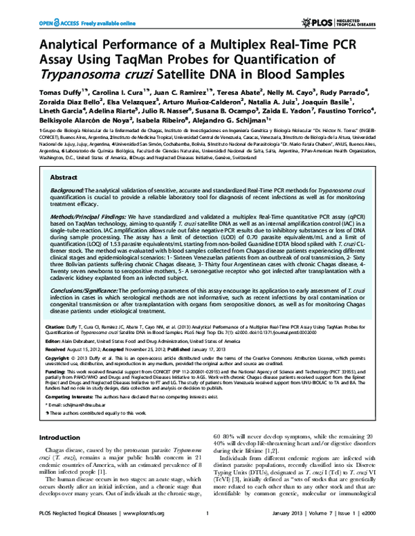 (PDF) Analytical Performance of a Multiplex Real-Time PCR Assay Using TaqMan Probes for ...