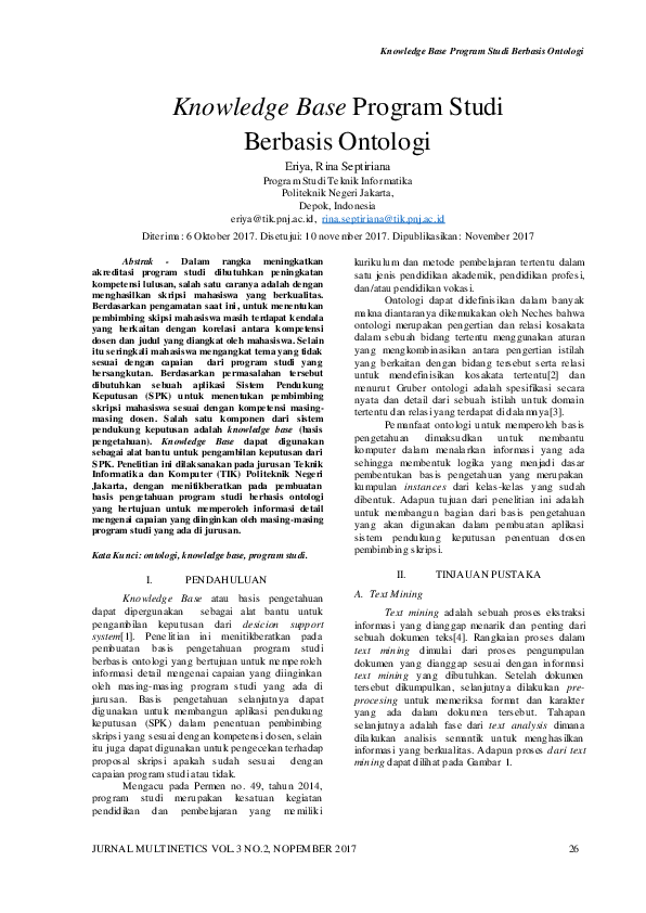 (PDF) Knowledge Base Program Studi Berbasis Ontologi