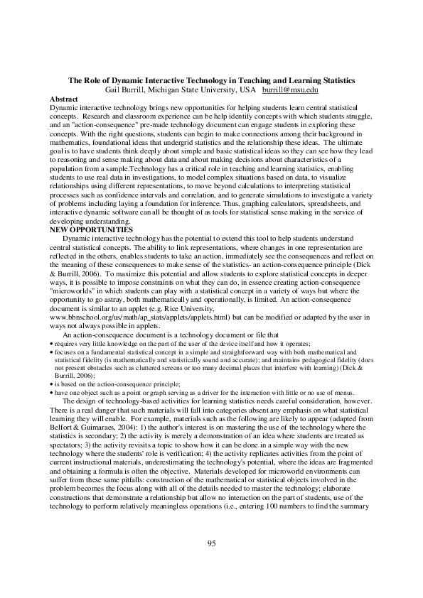 (PDF) The role of formative assessment in teaching and learning statistics