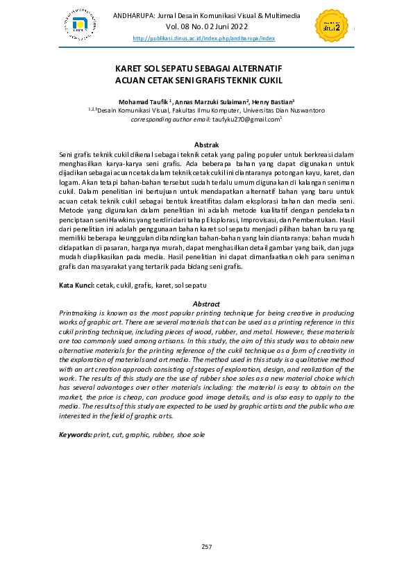 (PDF) Karet Sol Sepatu sebagai Alternatif Acuan Cetak Seni Grafis ...