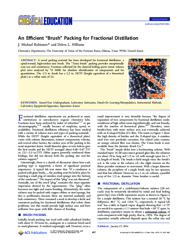 (PDF) An Efficient “Brush” Packing for Fractional Distillation