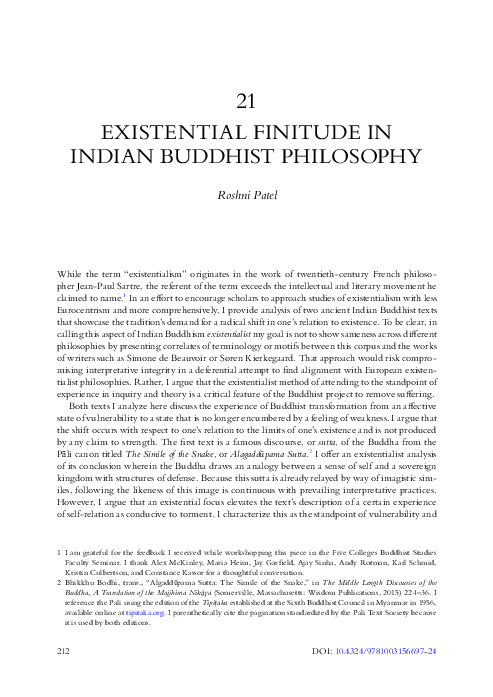 (PDF) Existential Finitude in Indian Buddhist Philosophy