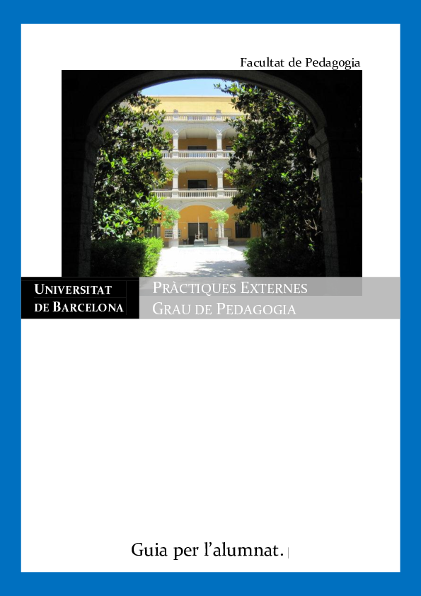 (PDF) Guia pràctiques externes del Grau de pedagogia UB per l'alumnat