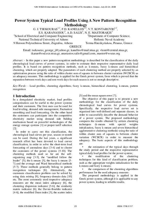 (PDF) Power system typical load profiles using a new pattern recognition methodology