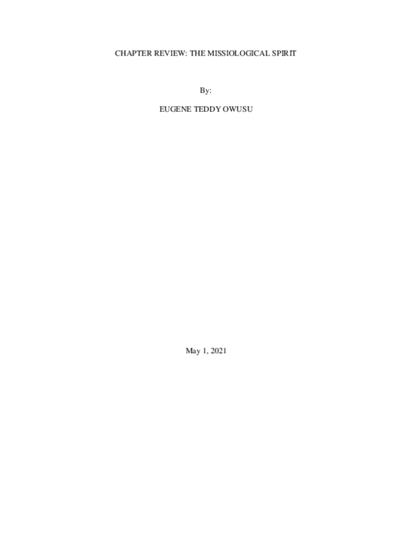(PDF) Chapter Review of The Missiological Spirit by Amos Yong | Eugene ...