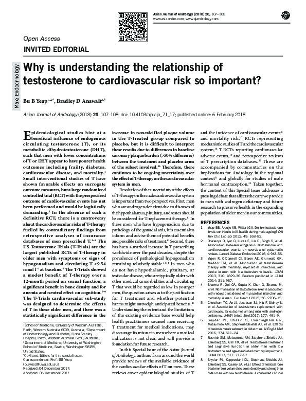 (PDF) Why is understanding the relationship of testosterone to ...