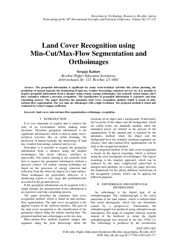 (PDF) Land Cover Recognition using Min-Cut/Max-Flow Segmentation and ... (PDF) Land Cover Recognition using Min-Cut/Max-Flow Segmentation and ...