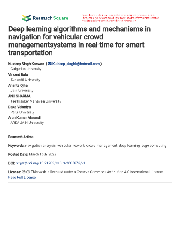 (PDF) Deep learning algorithms and mechanisms in navigation for ...