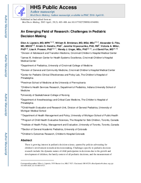 (PDF) An Emerging Field of Research