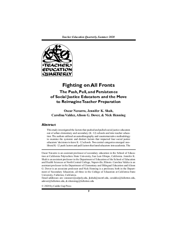 (PDF) Fighting on All Fronts: The Push, Pull, and Persistence of Social ...
