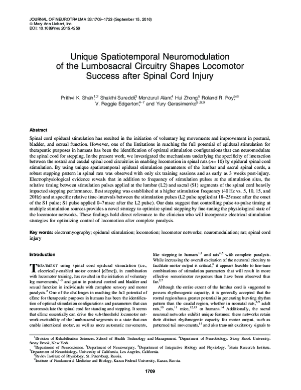 (PDF) Forelimb EMG-based trigger to control an electronic spinal bridge ...