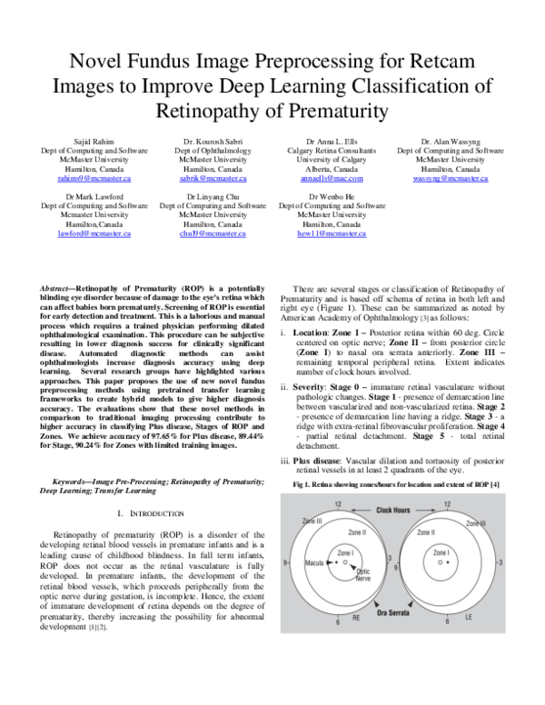 (PDF) Novel Fundus Image Preprocessing for Retcam Images to Improve ...