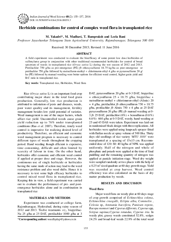 (PDF) Herbicide combinations for control of complex weed flora in ...