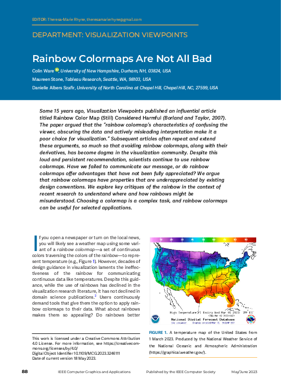 (PDF) Rainbow Colormaps Are Not All Bad
