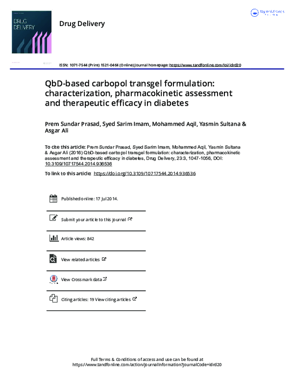 (PDF) QbD-based carbopol transgel formulation: characterization ...