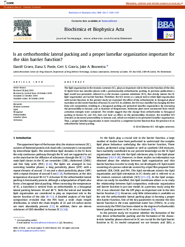 (PDF) Is an orthorhombic lateral packing and a proper lamellar ...