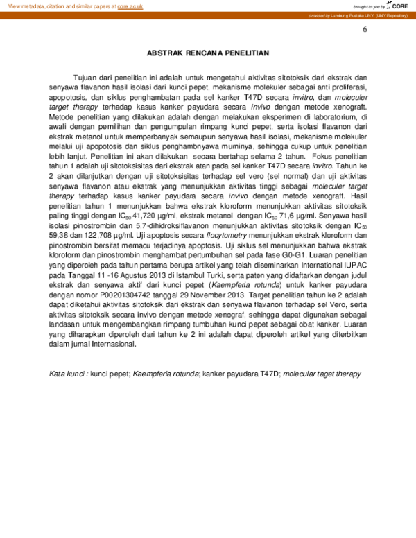 (PDF) Moleculer Target Therapy Dari Beberapa Senyawaflavanon Hasil ...