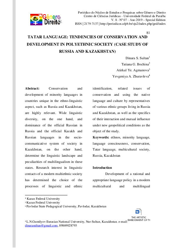 (PDF) Tatar Language