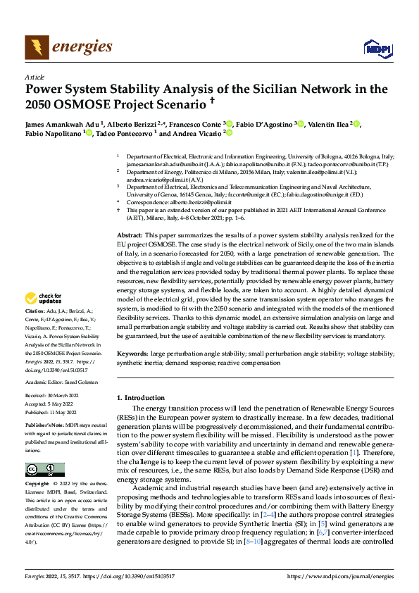 (PDF) Power System Stability Analysis of the Sicilian Network in the 2050 OSMOSE Project ...