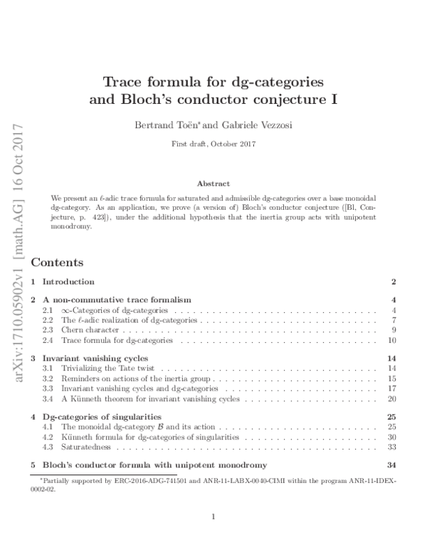 (PDF) Trace and Künneth formulas for singularity categories and ...