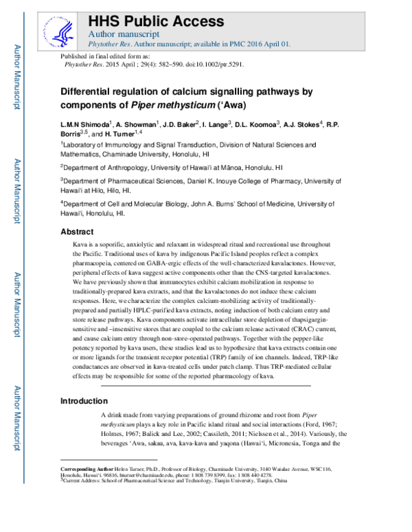 (PDF) Differential Regulation of Calcium Signalling Pathways by ...