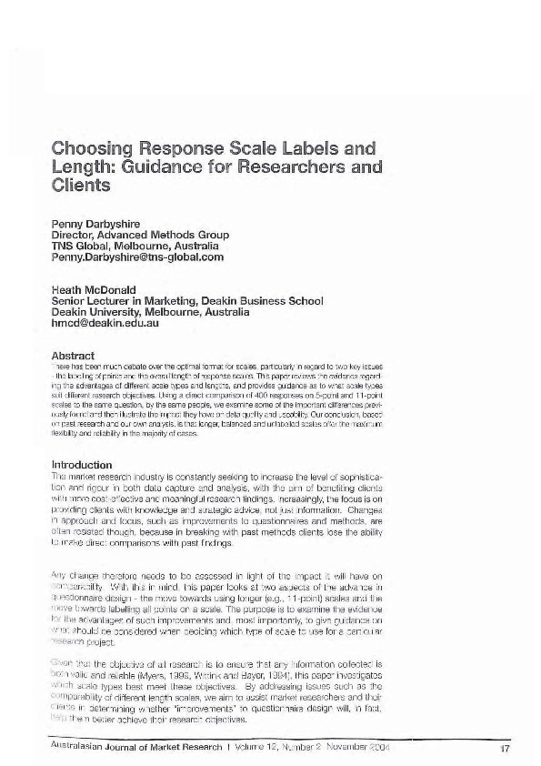 (PDF) Choosing response scale labels and length: guidance for ...