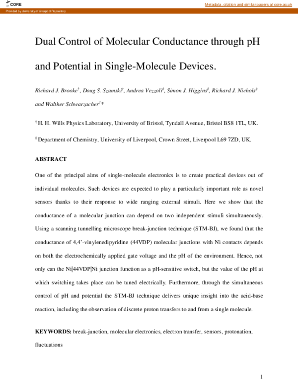(PDF) Dual control of chemical equilibria through pH and potential in ...