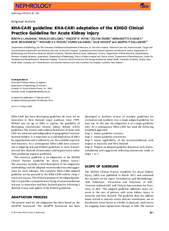 (PDF) KHA-CARI guideline: KHA-CARI adaptation of the KDIGO Clinical ... (PDF) KHA-CARI guideline: KHA-CARI adaptation of the KDIGO Clinical ...