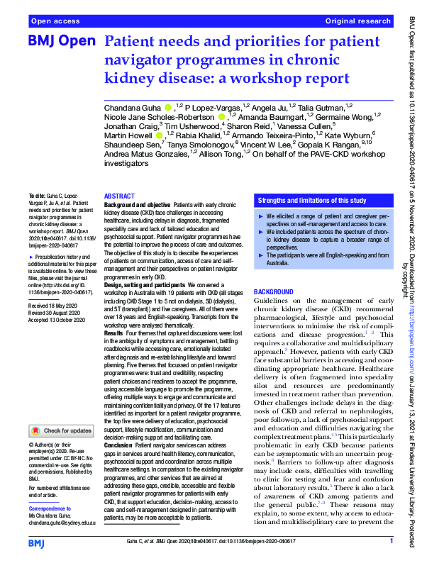 (PDF) Patient needs and priorities for patient navigator programmes in ...