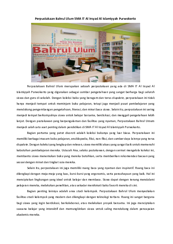 (PDF) Contoh Teks LHO Perpustakaan