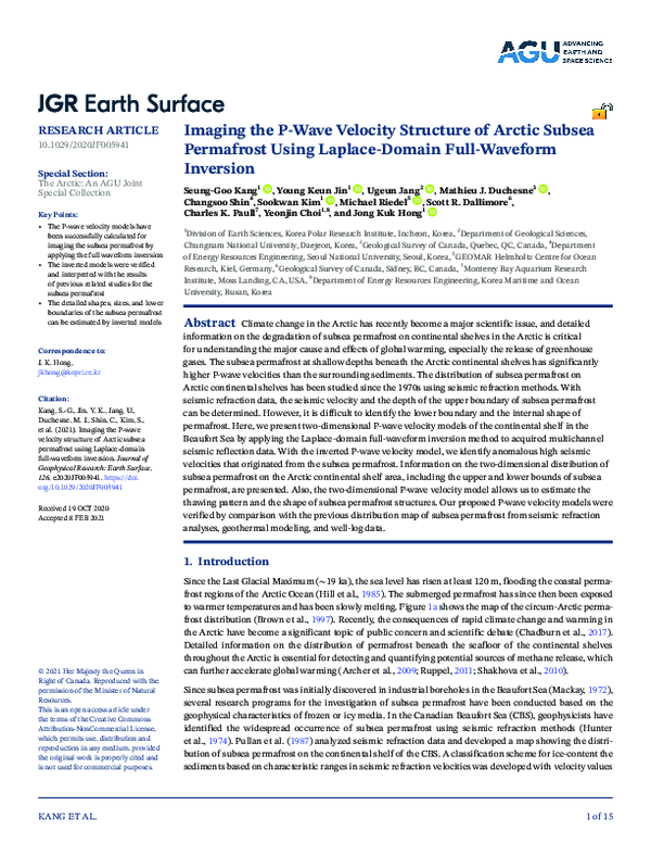(PDF) Imaging the P‐Wave Velocity Structure of Arctic Subsea Permafrost Using Laplace‐Domain ...
