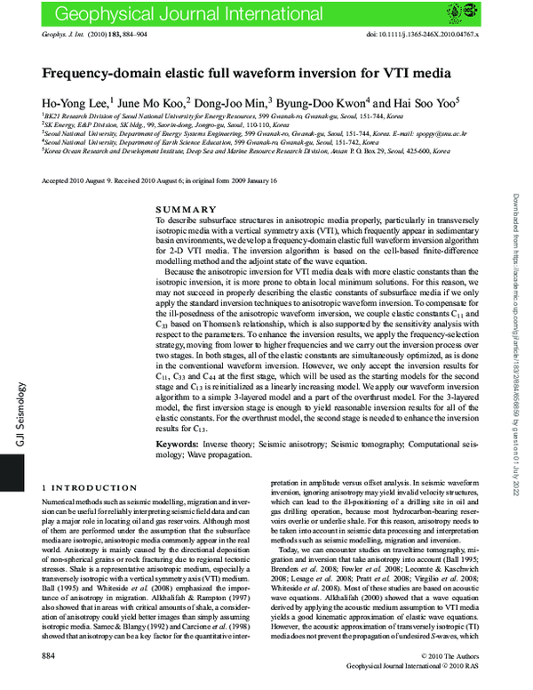 (PDF) Frequency-Domain Elastic Full Waveform Inversion Using the New ...