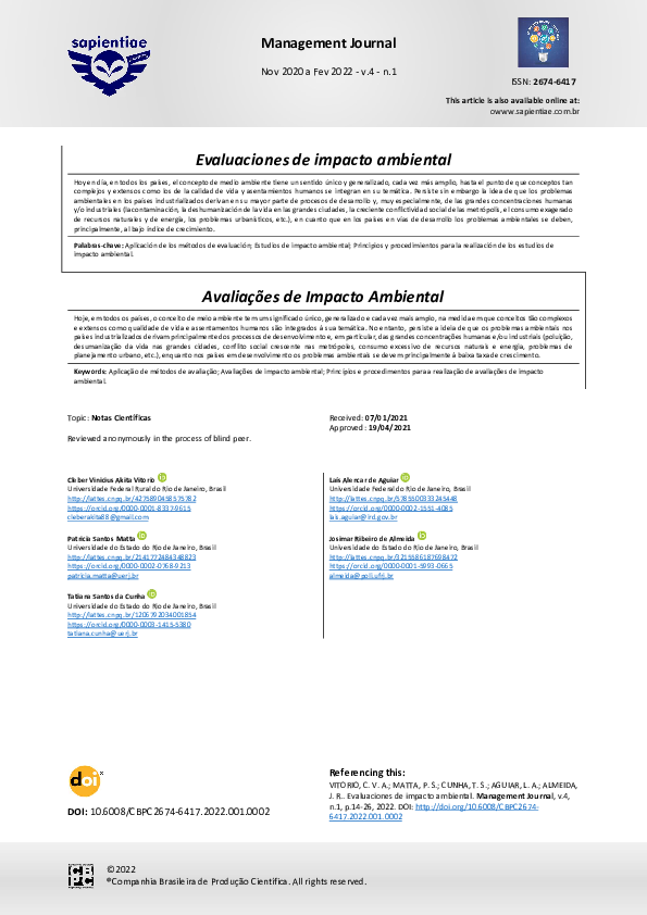 (PDF) Evaluaciones de impacto ambiental