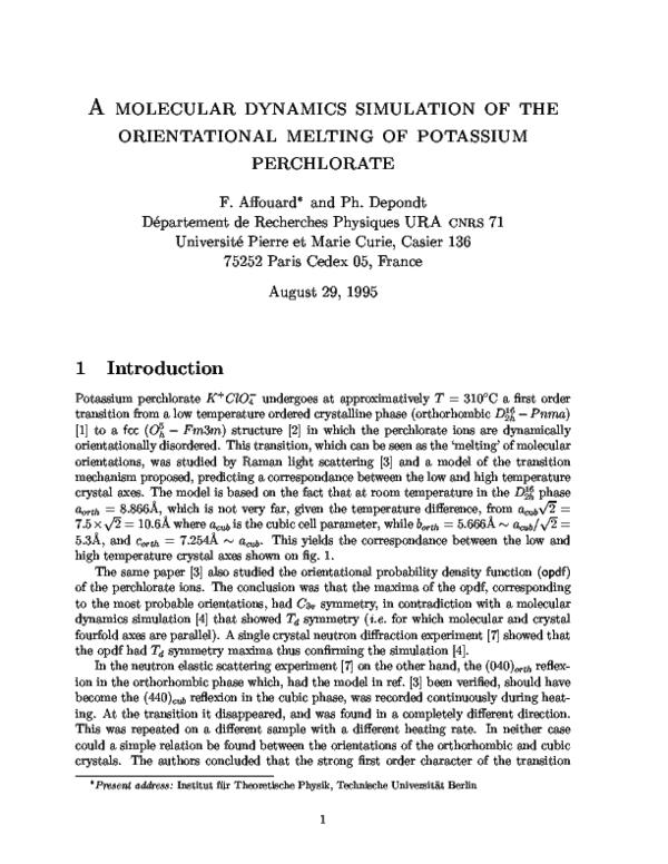 (PDF) A molecular-dynamics simulation of the orientational melting of ...
