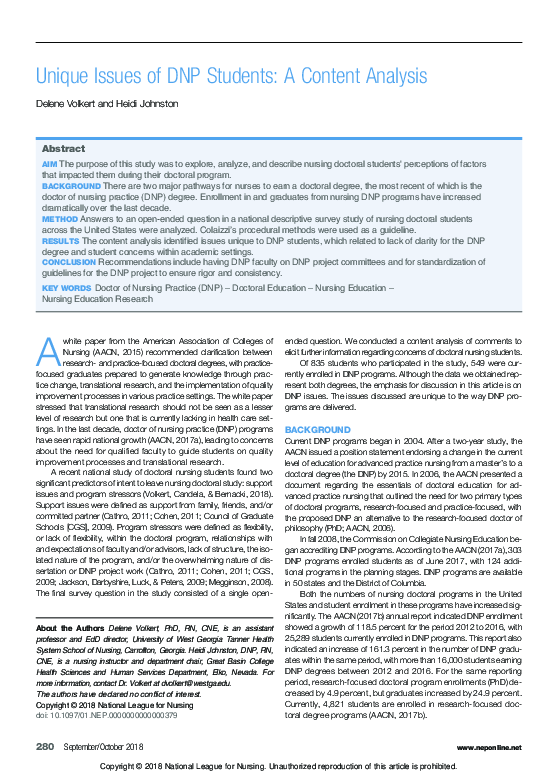 (PDF) Unique Issues of DNP Students