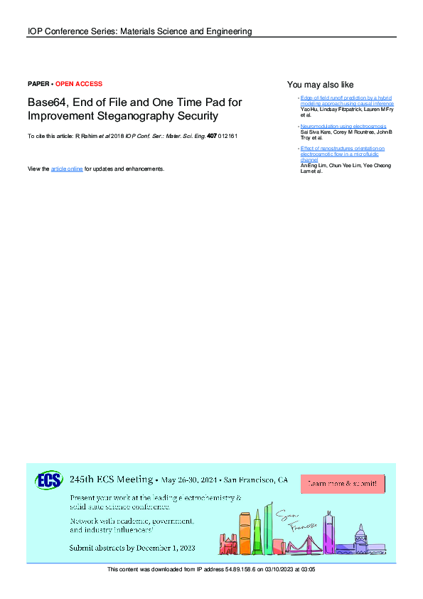 (PDF) Base64, End of File and One Time Pad for Improvement ...