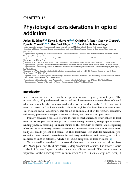 (PDF) Physiological considerations in opioid addiction