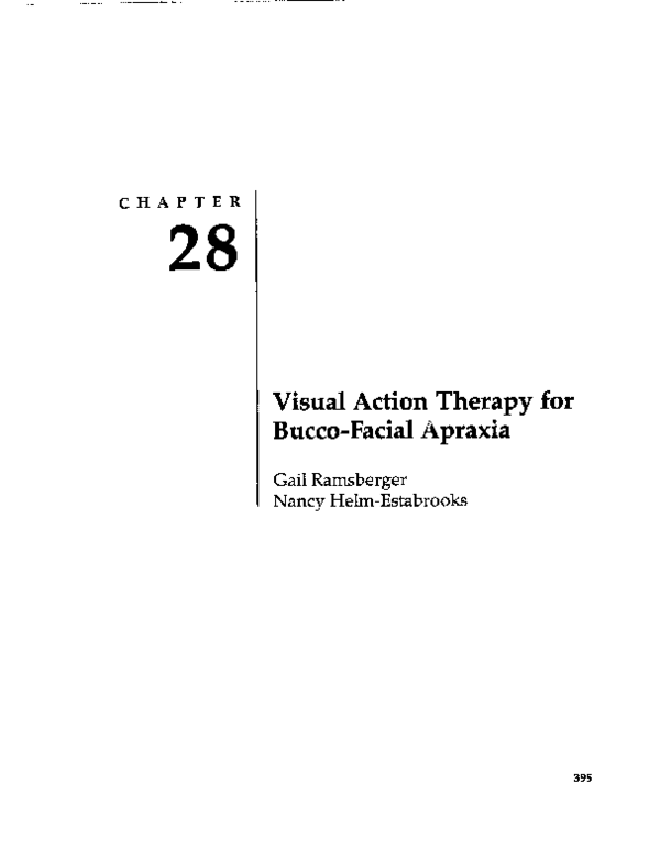 (PDF) Visual Action Therapy for Bucco-Facial Apraxia