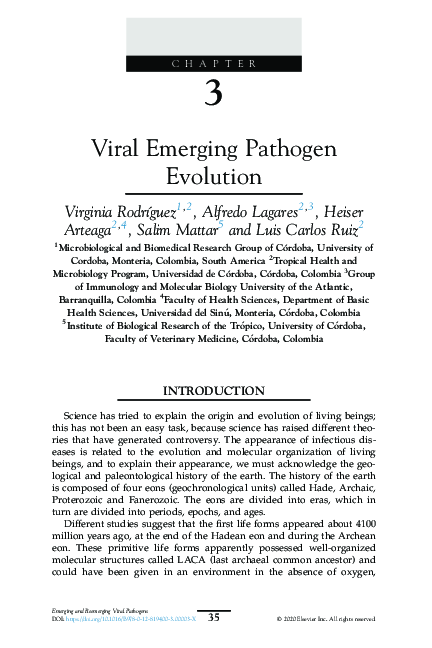 (PDF) Viral Emerging Pathogen Evolution