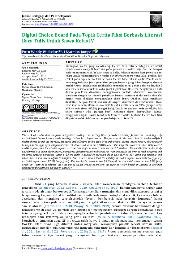 (PDF) Digital Choice Board Pada Topik Cerita Fiksi Berbasis Literasi ...