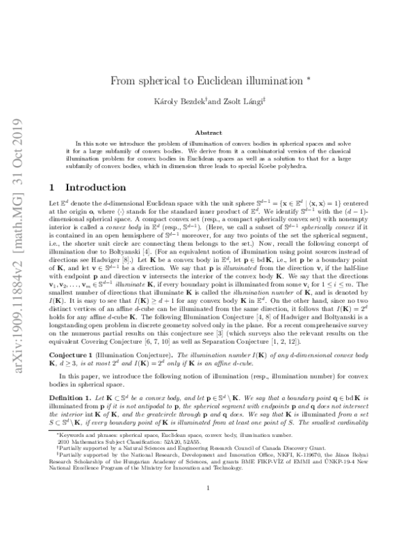 (PDF) From spherical to Euclidean illumination