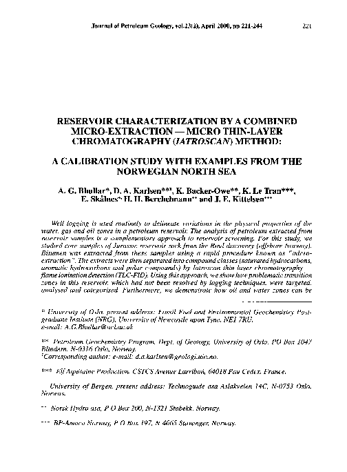 (PDF) Reservoir Characterization by a Combined Micro-Extraction — Micro ... (PDF) Reservoir Characterization by a Combined Micro-Extraction — Micro ...