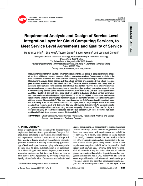 (PDF) Requirement Analysis and Design of Service Level Integration ...