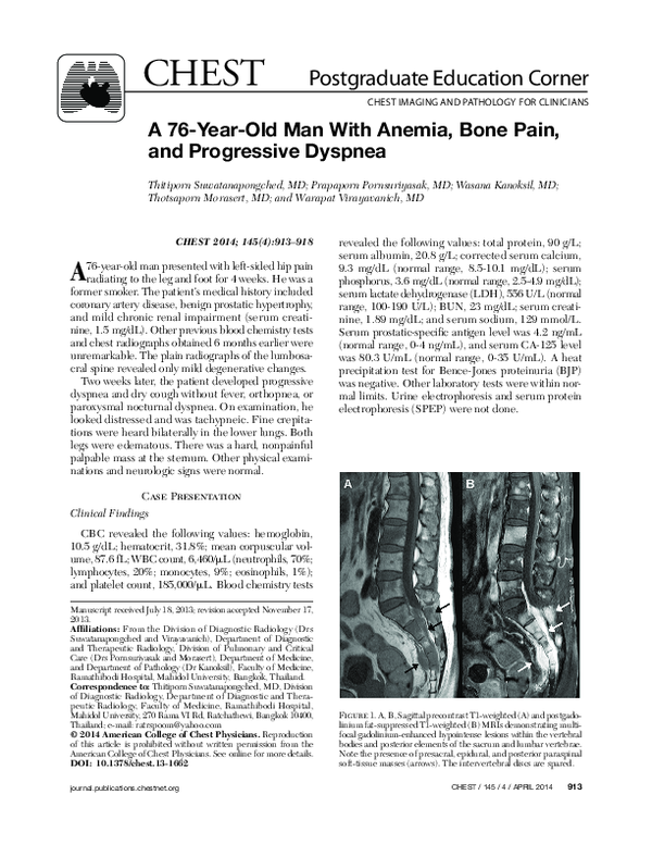 (PDF) A 76-Year-Old Man With Anemia, Bone Pain, and Progressive Dyspnea