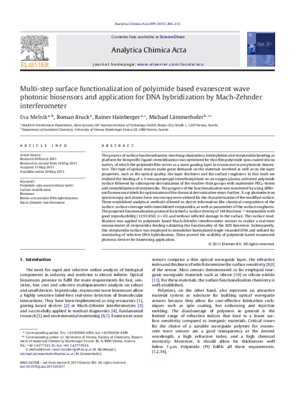(PDF) Multi-step surface functionalization of polyimide based ...