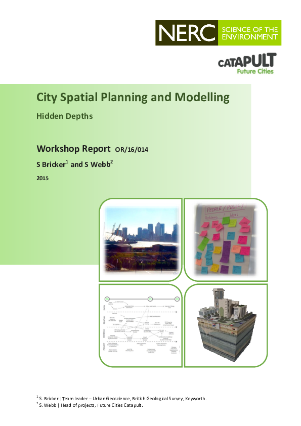 (PDF) City spatial planning and modelling : hidden depths : workshop report
