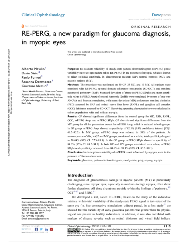 (PDF) RE-PERG, a new paradigm for glaucoma diagnosis, in myopic eyes